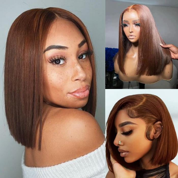 13"X4" Straight bob wig color #4